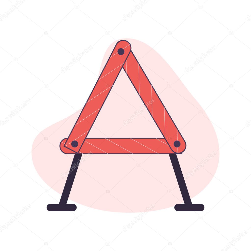 Triángulo de advertencia o ilustración de vector plano reflectante ...