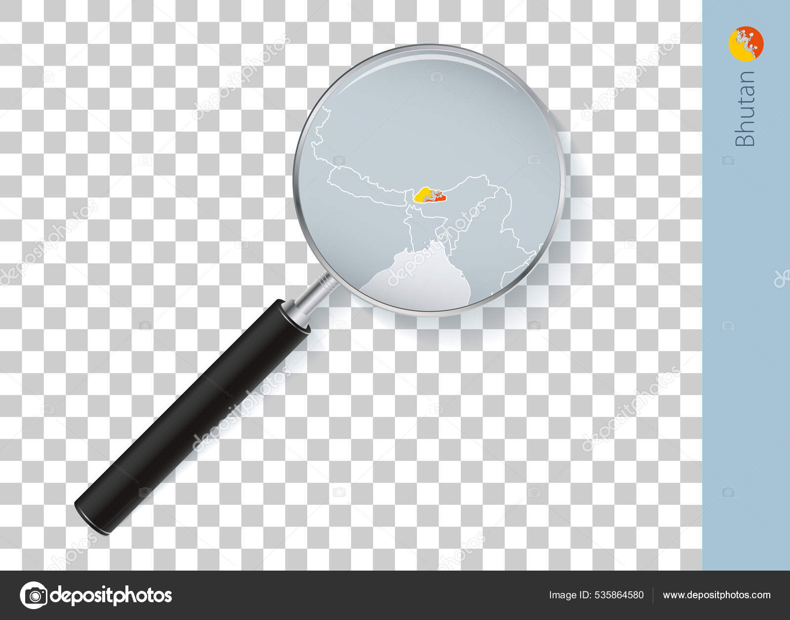 Bhutan Map Flag Magnifying Glass Transparent Background Stock Vector Image by ©boldg #535864580