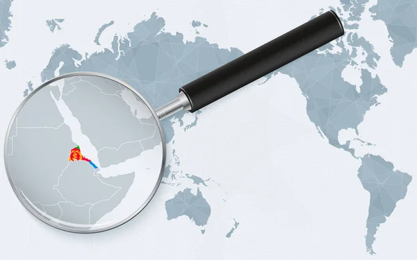 Asia Centered World Map Magnified Glass Suriname Focus Map Suriname ...