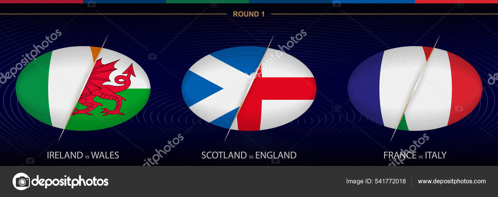 Torneo Rugby Ronda Icono Rugby Forma Bola Sobre Fondo Azul Vector de ...