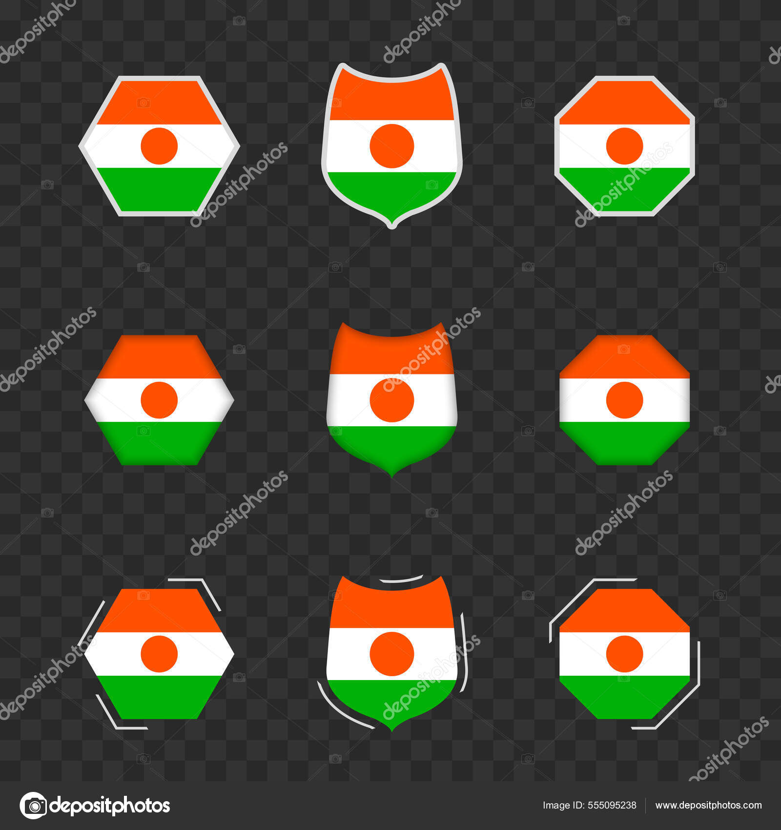 National Symbols Niger Dark Transparent Background Vector Flags Niger ...