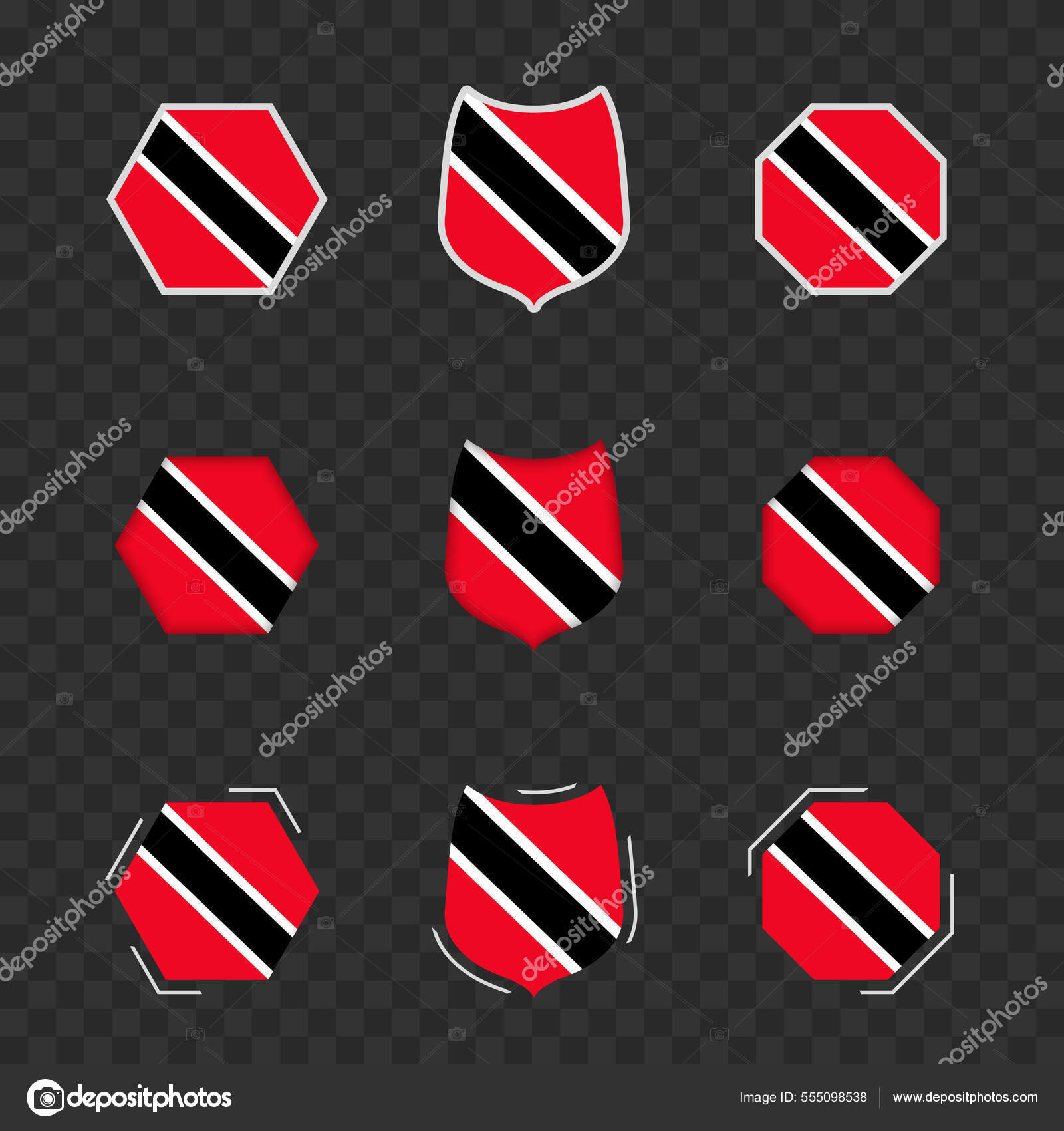 National Symbols Trinidad Tobago Dark Transparent Background Vector ...