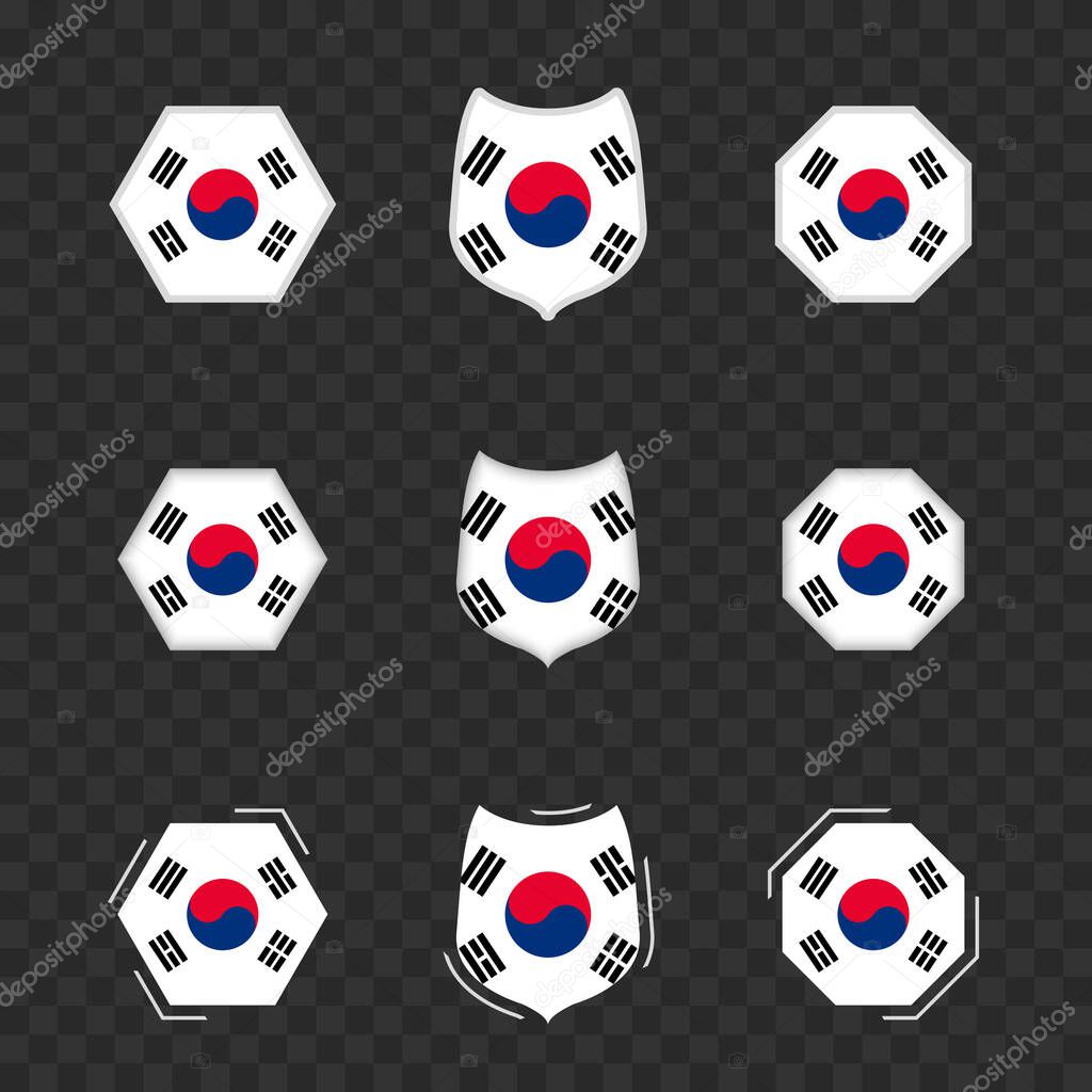 Símbolos Nacionales Corea Del Sur Sobre Fondo Oscuro Transparente ...