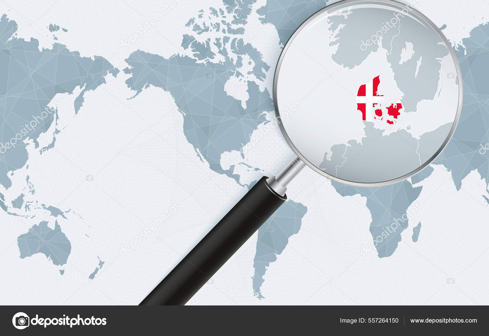 Forstørret Kort Danmark Amerika Centreret Verdenskort Forstørret Kort ...