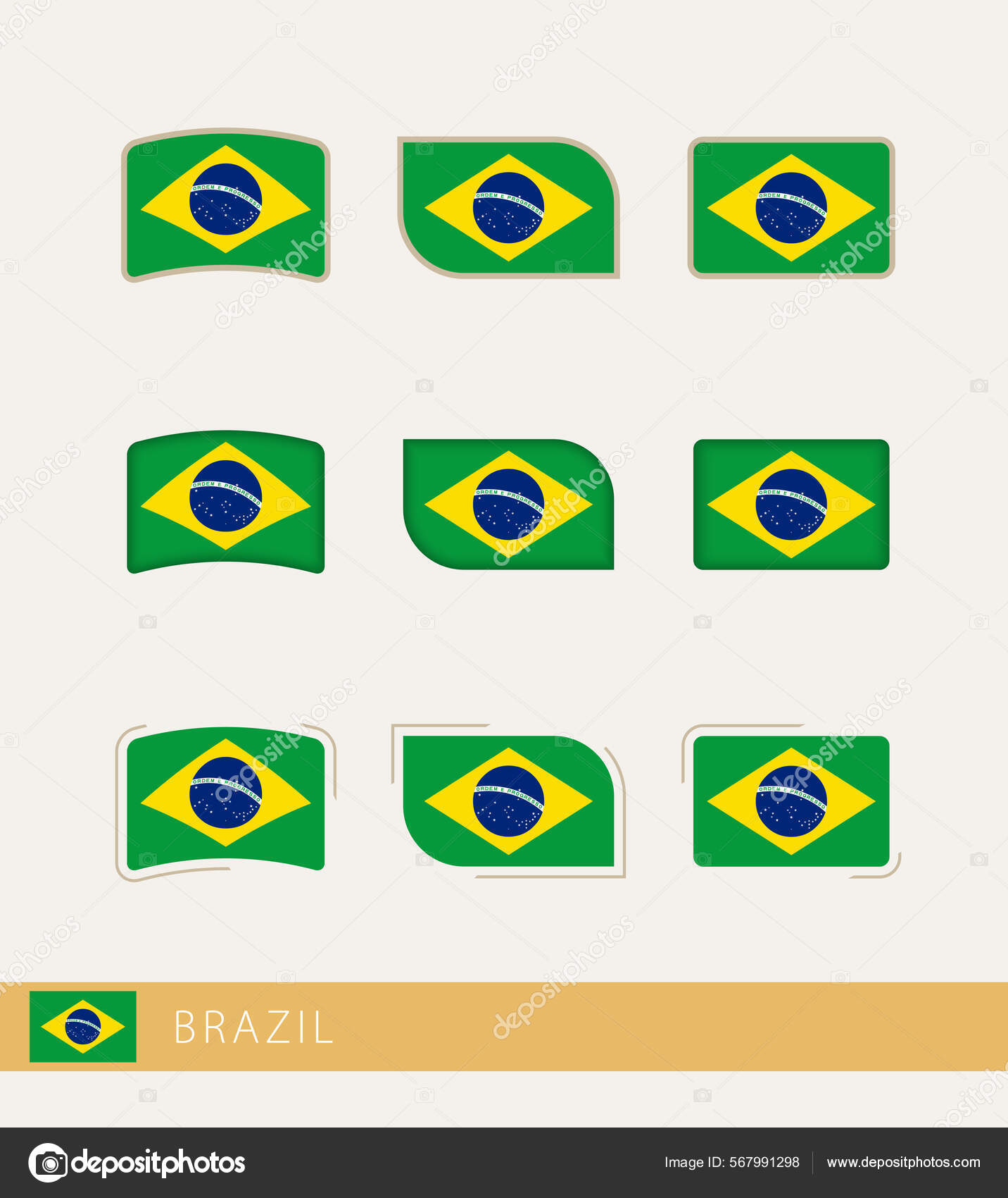 Vector Flags Brazil Collection Brazil Flags Stock Vector by ©boldg ...