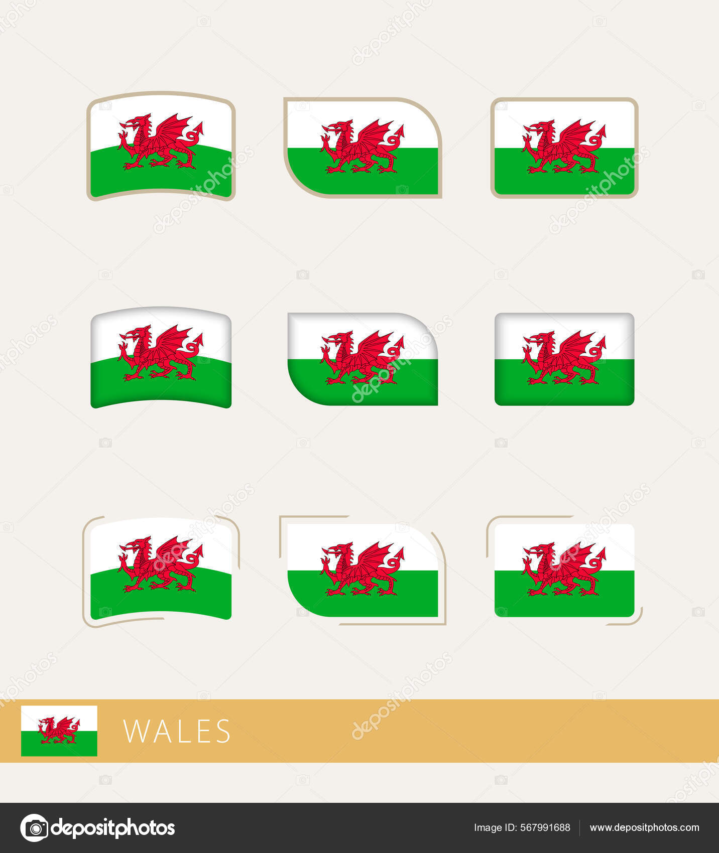 Vector Flags Wales Collection Wales Flags Stock Vector Image by ©boldg ...