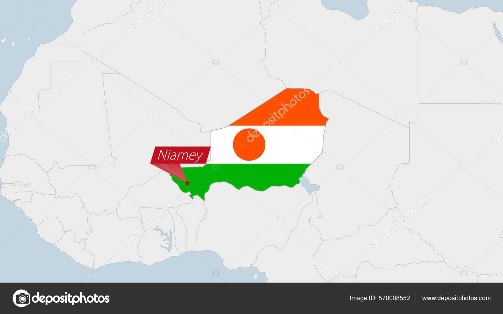 Contorno Do Mapa Do Niger