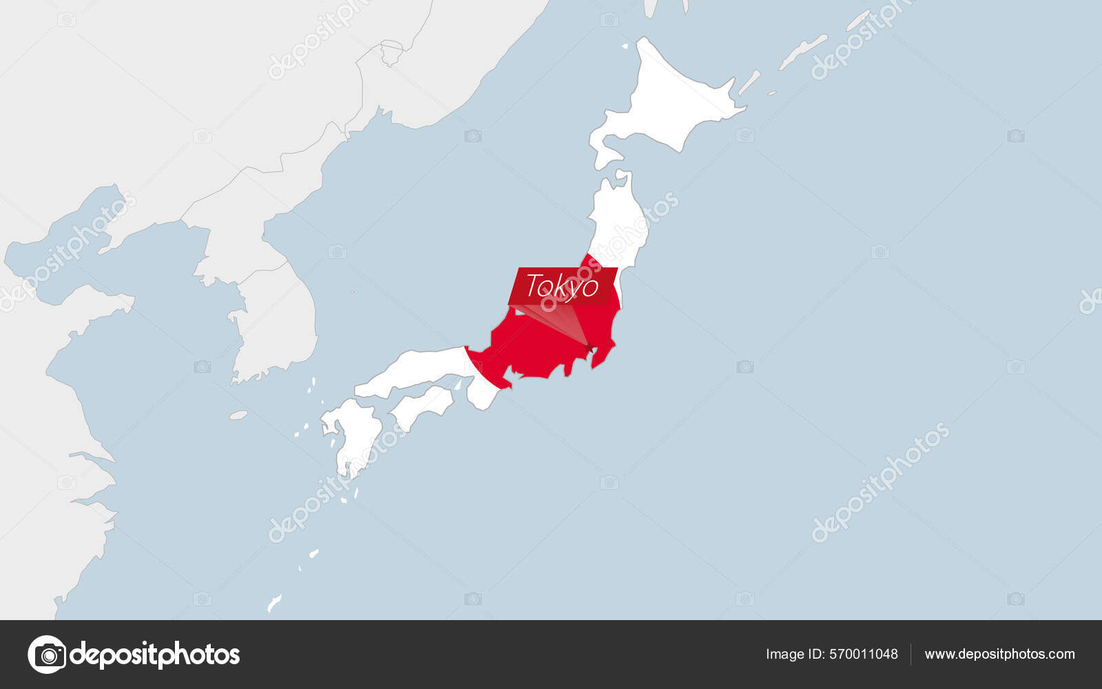 Japan Map Highlighted Japan Flag Colors Pin Country Capital Tokyo Stock ...