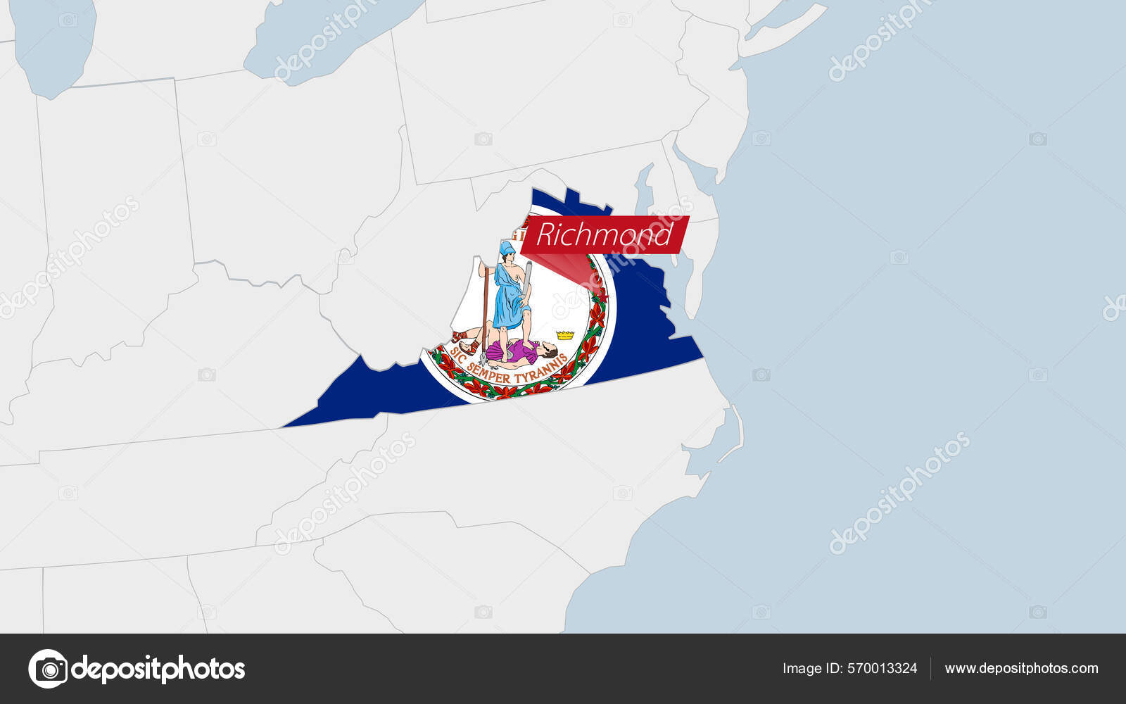 Colores De La Bandera Del Estado De Virginia Imán Vertical Bandera