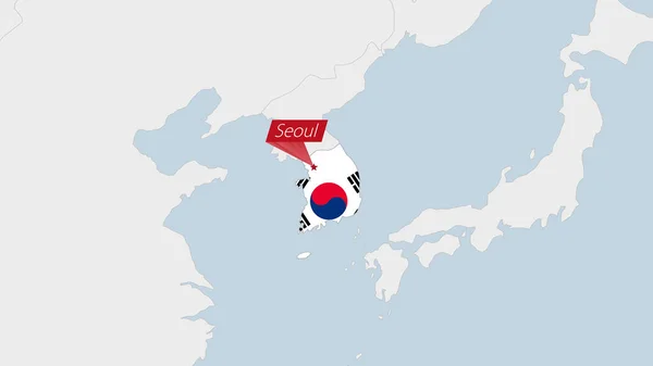 한국, Infographic 상세한 플래그와 함께 대한민국의 지도. 스톡 벡터 - ©boldg 178118190