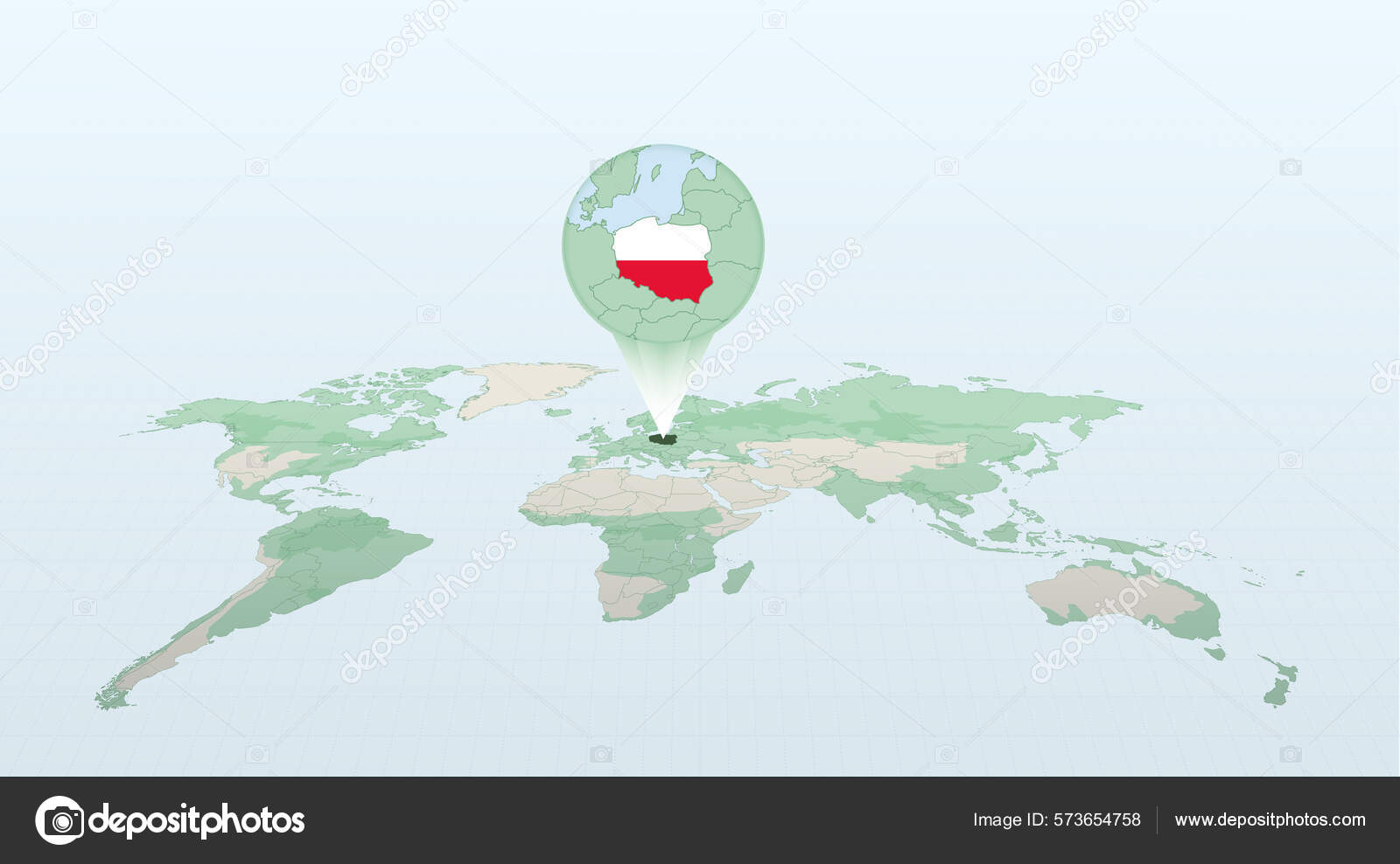 Peta Dunia Dalam Perspektif Menunjukkan Lokasi Negara Polandia Dengan ...