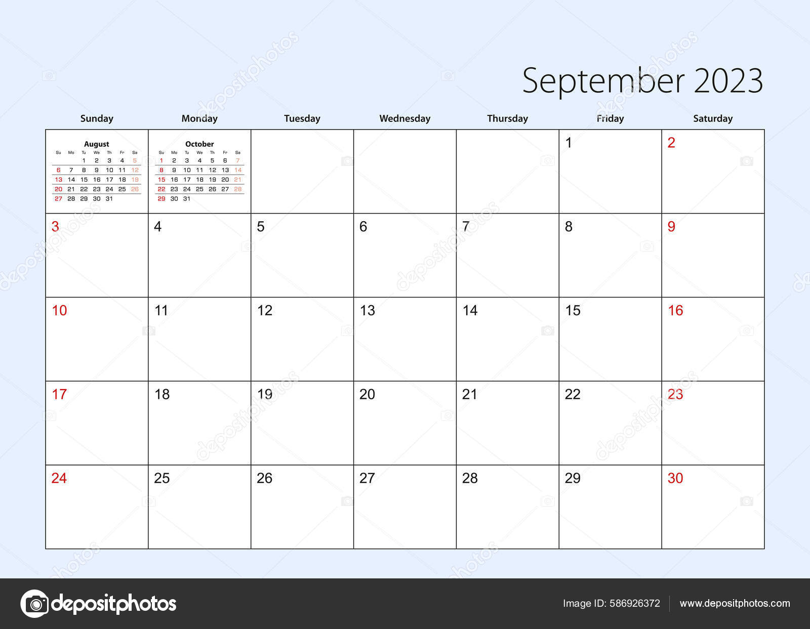 Wall Calendar Planner September 2023 English Language Week Starts ...