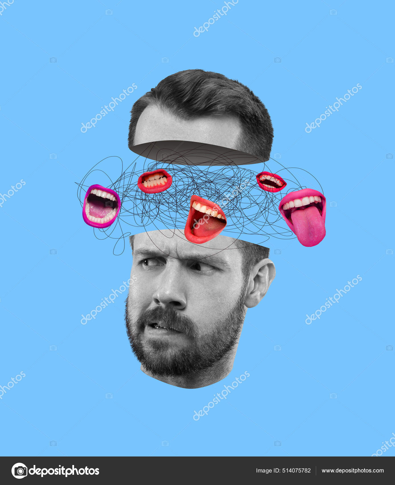 Modern design, contemporary art collage. Inspiration, idea, trendy ...