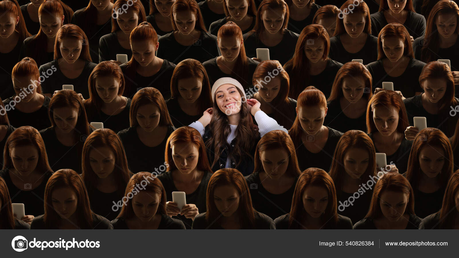 Crowd Of Identical People