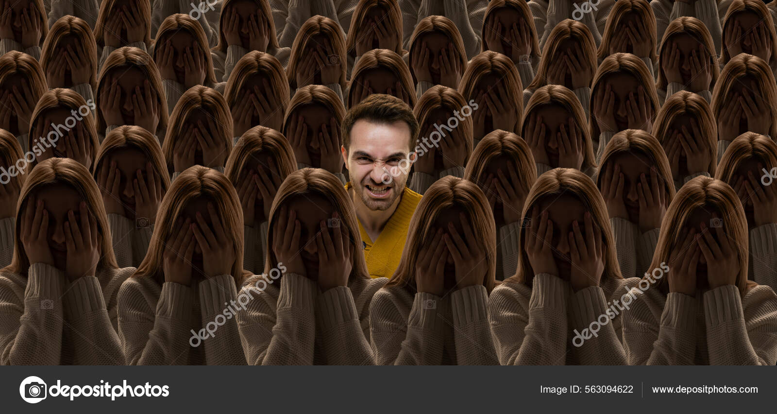 Crowd Of Identical People