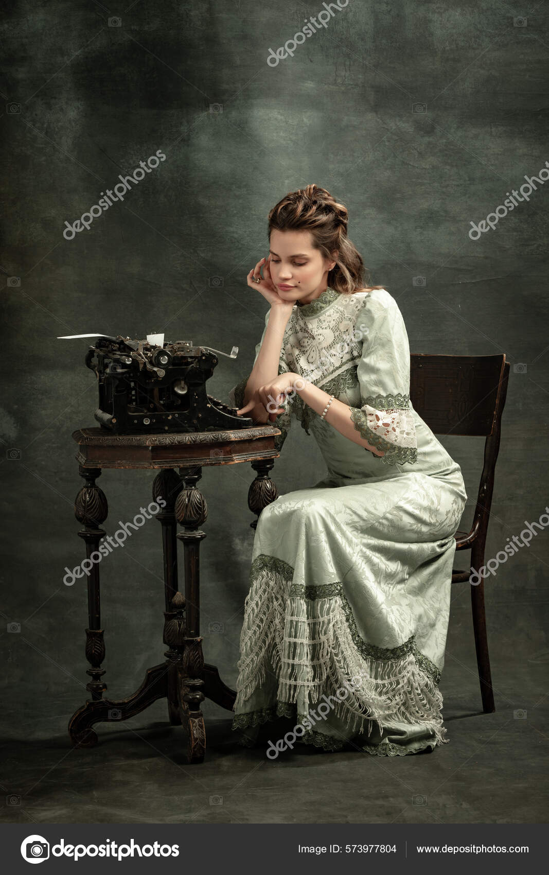 Writer Poetess Sad Young Beautiful Girl Actress Image Medieval Person ...