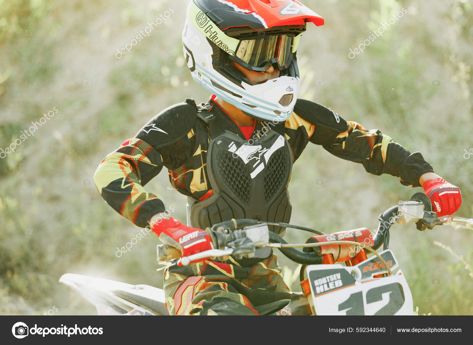 Dnipro Ukraine July 2022 Ukrainian Beginner Motorcycle Rider Driving ...