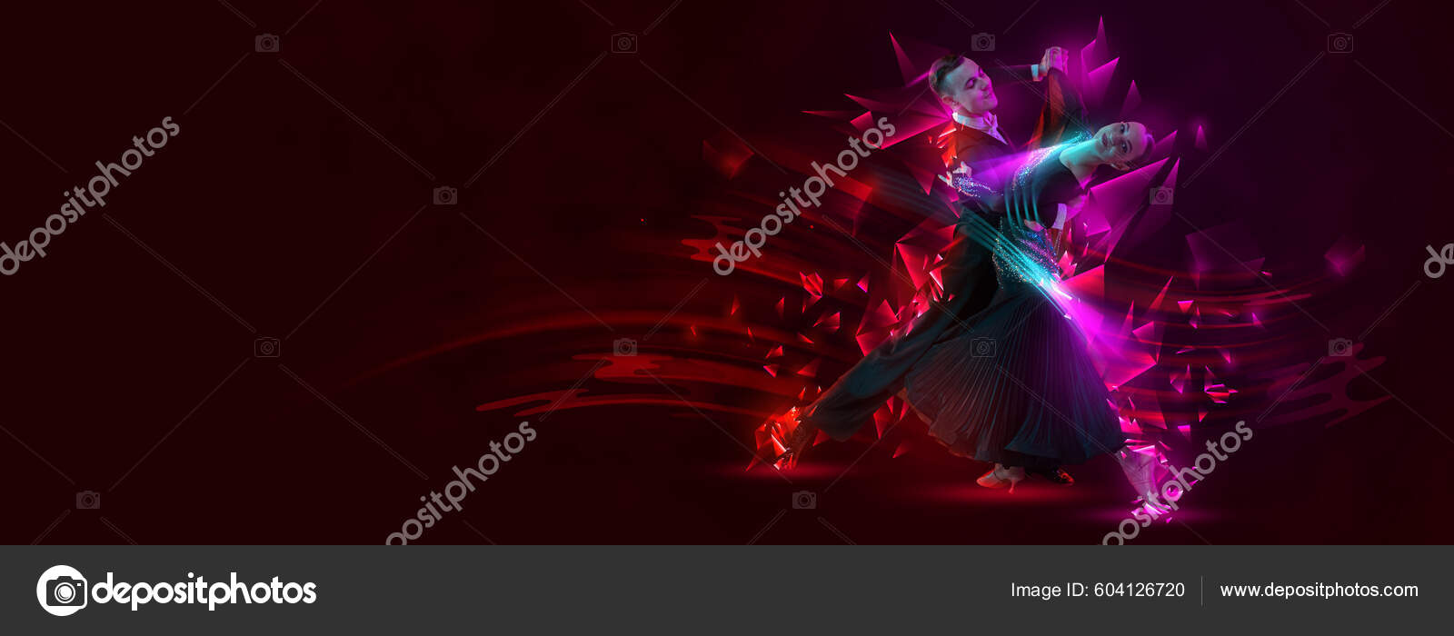 Waltz Valse Poster Flyer Graceful Young Couple Dancing Ballroom Dance ...