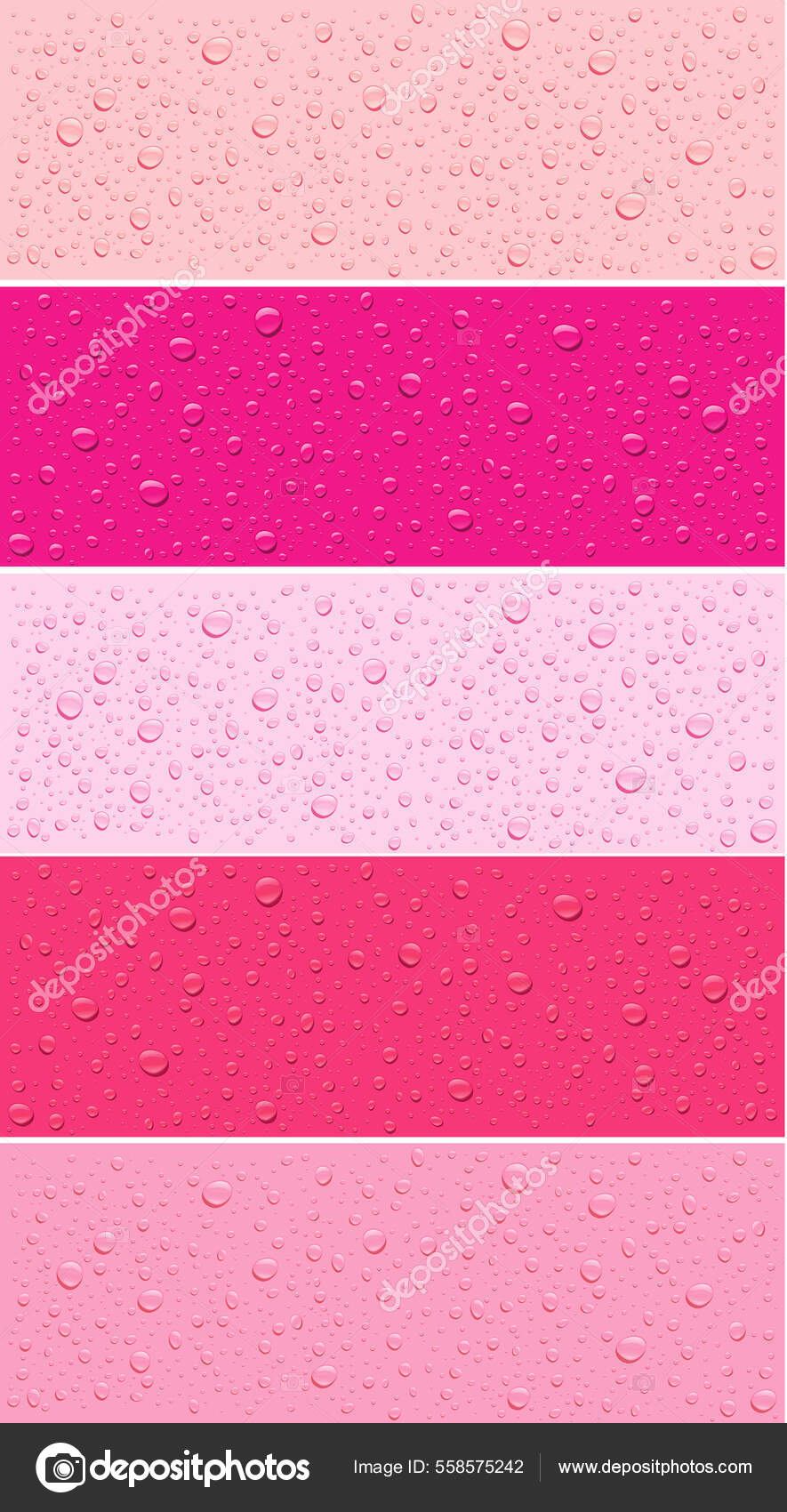 Water Drops Different Pink Colour Backgrounds Stock Vector Image by ...