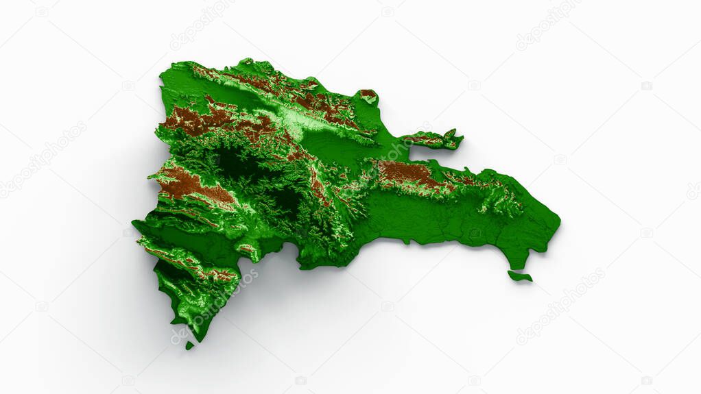 República Dominicana Mapa topográfico 3d mapa realista Color 3d ...