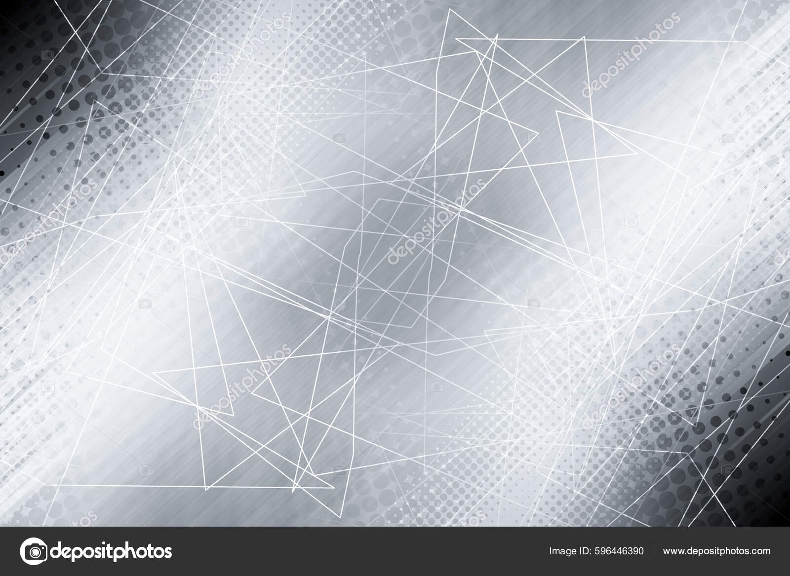 Gray Halftone Pattern White Line Motion Network Connection Backdrop ...