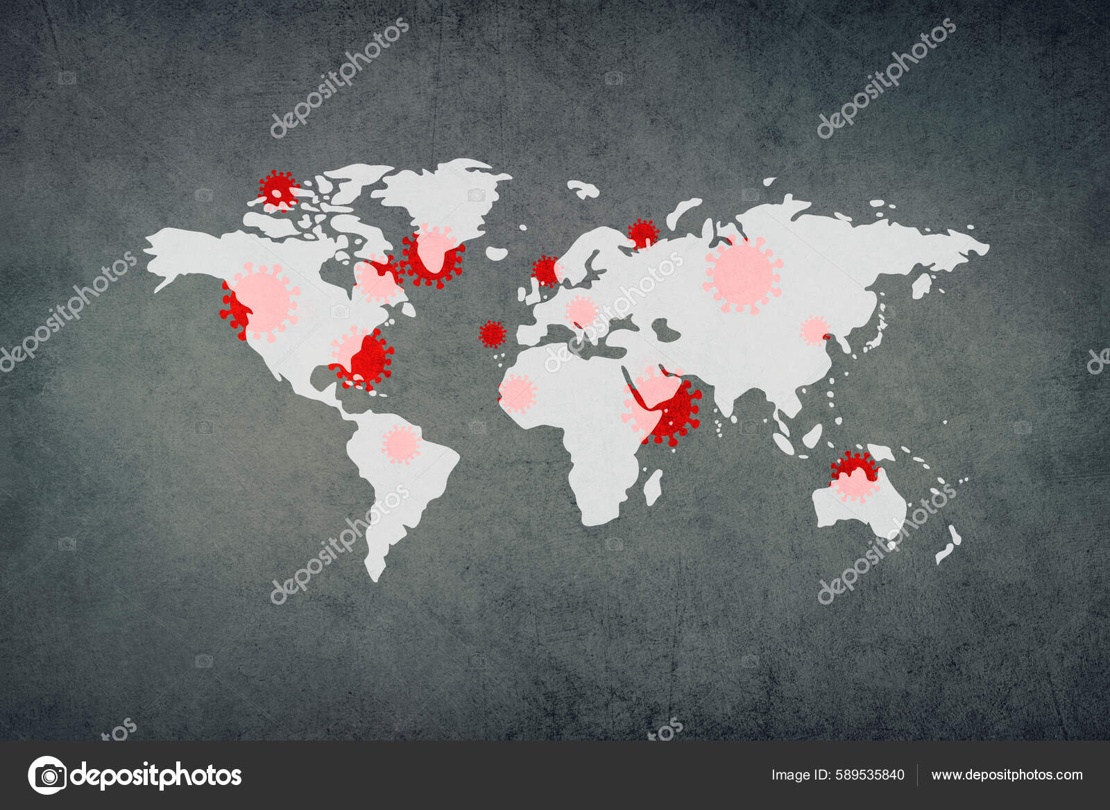 World Map Outbreak Virus Infectious Disease Spreading Worldwide ...