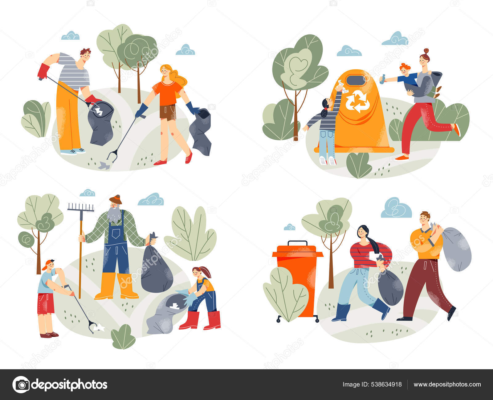 People Cleaning The Streets Cartoon