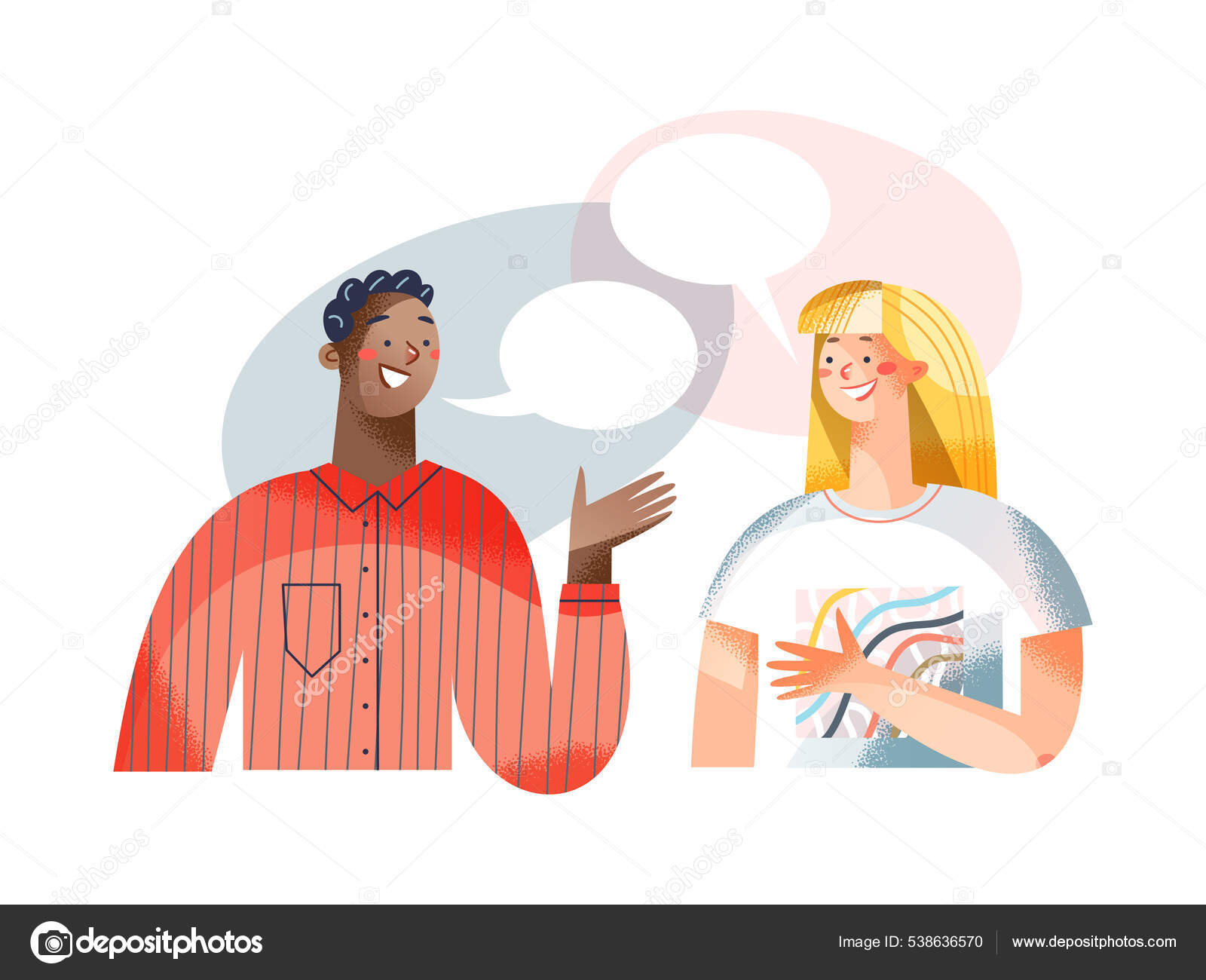 Man And Woman Talking Clipart