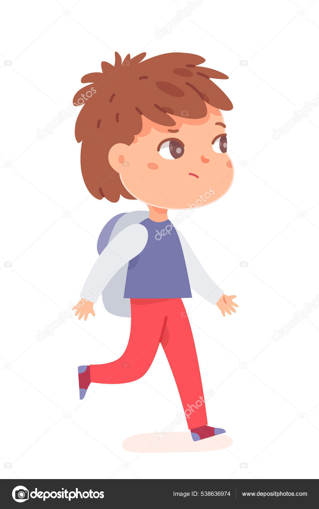 Cartoon Little Boy Walking