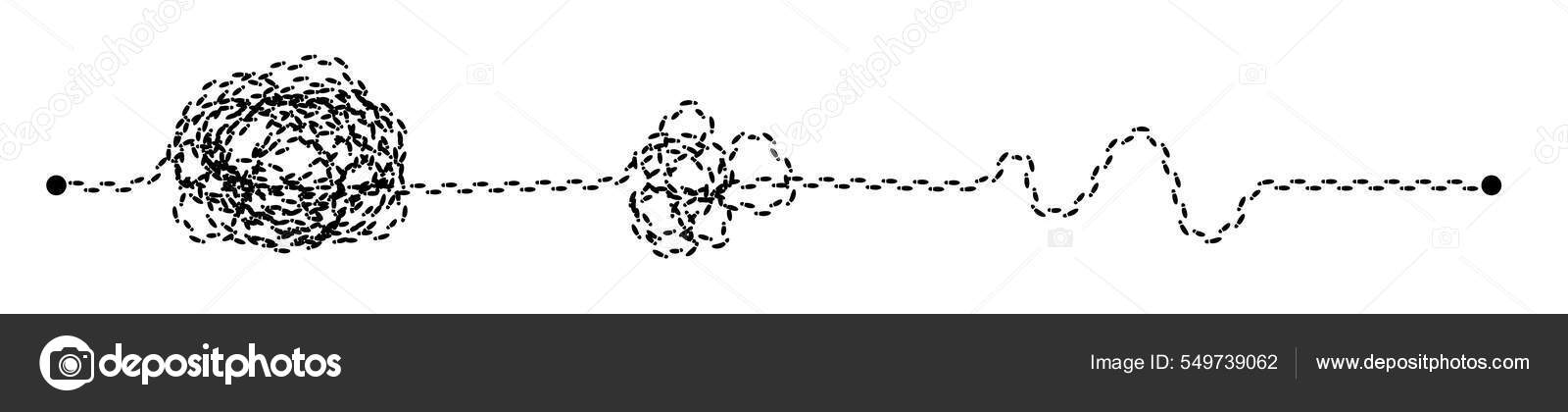 Complex and easy simple way from start to end, path from point A to B ...