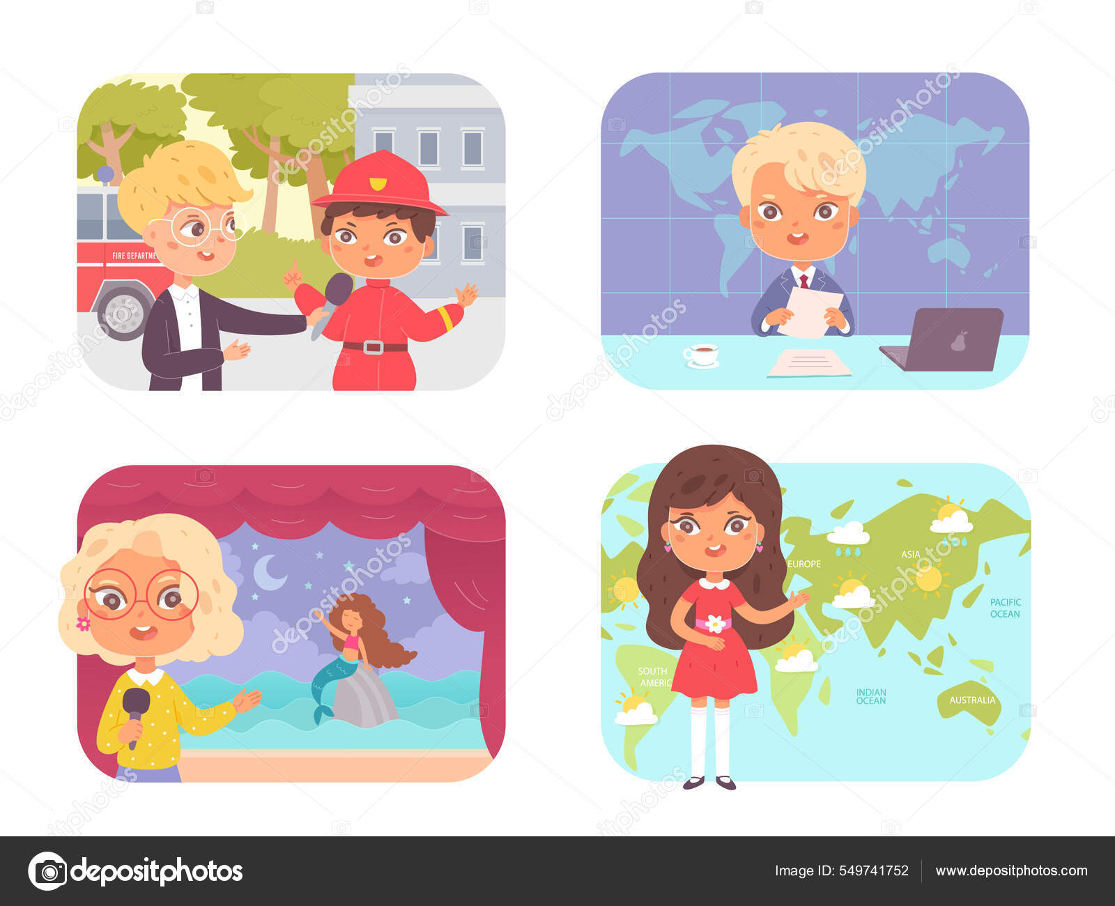 Child Weather Reporter Clipart