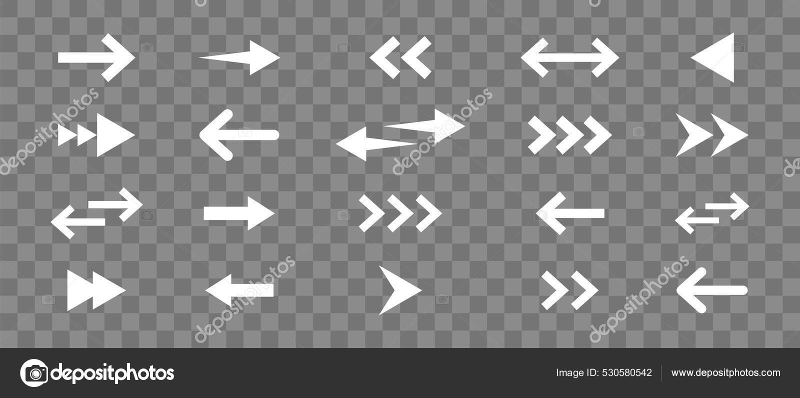 White Arrow Collection Vector Illustration Pointer Icon Set Stock ...