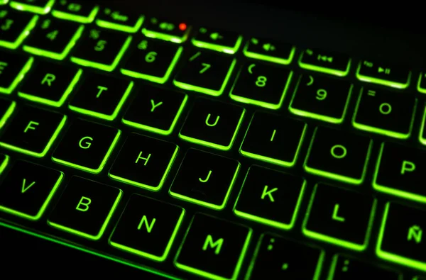 Modern green backlit keyboard Stock Photos, Royalty Free Modern green ...