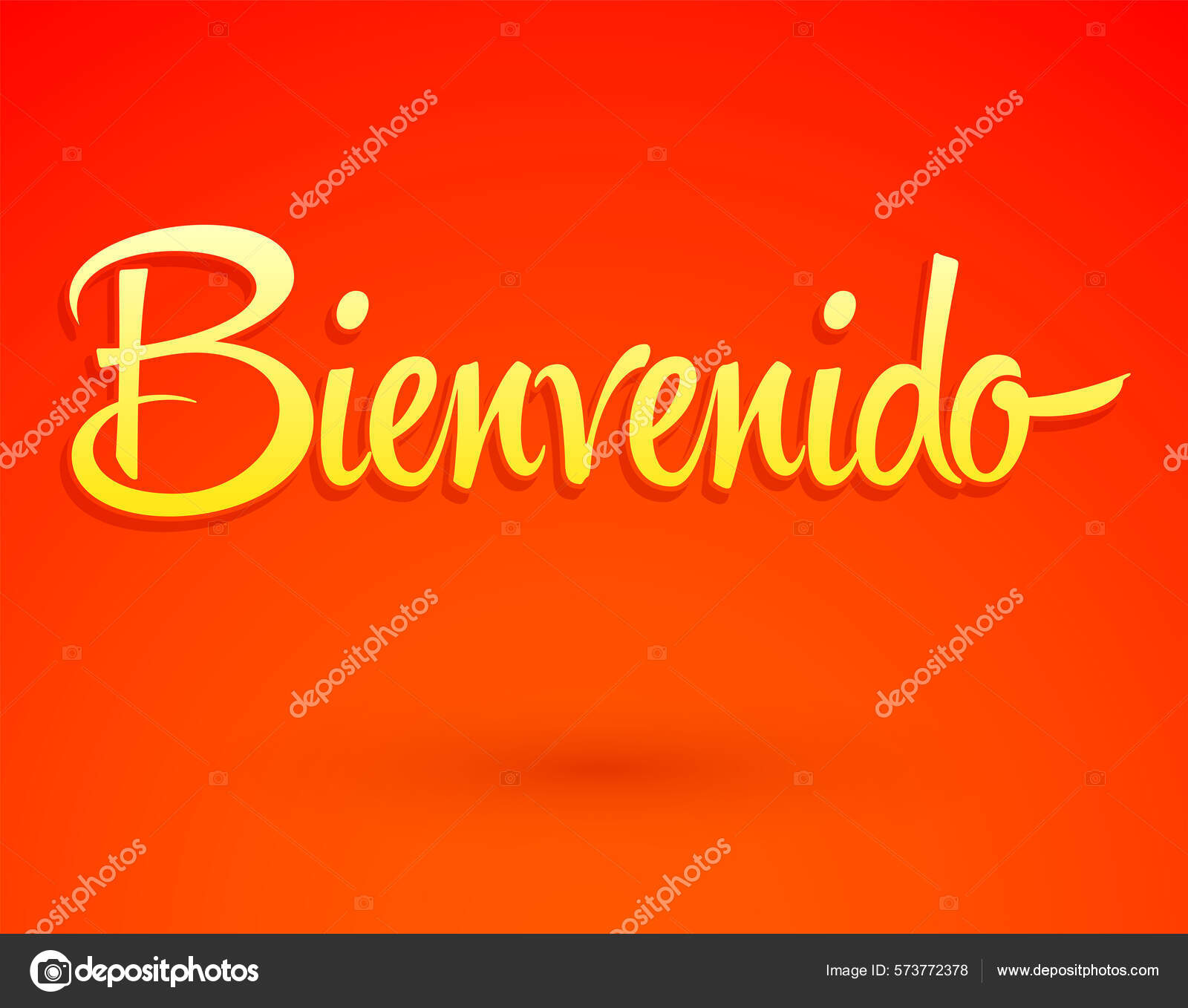 Bienvenido Welcome Spanish Text Hand Lettering Vector Illustration ...