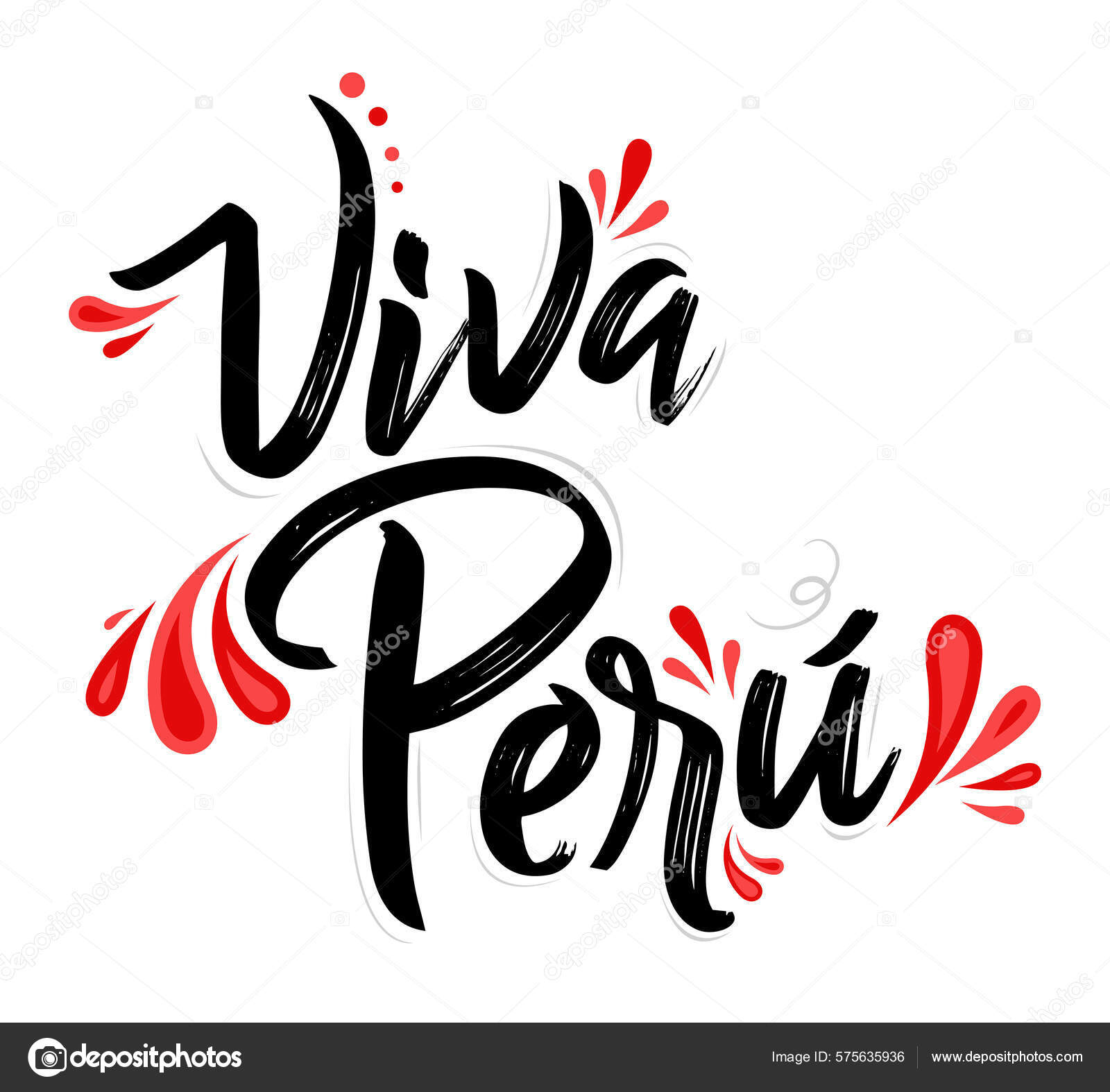 Viva Peru Live Peru Spanish Text Patriotic Peruvian Flag Colors Vector ...