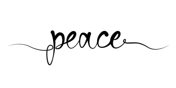 The Word Peace In Cursive