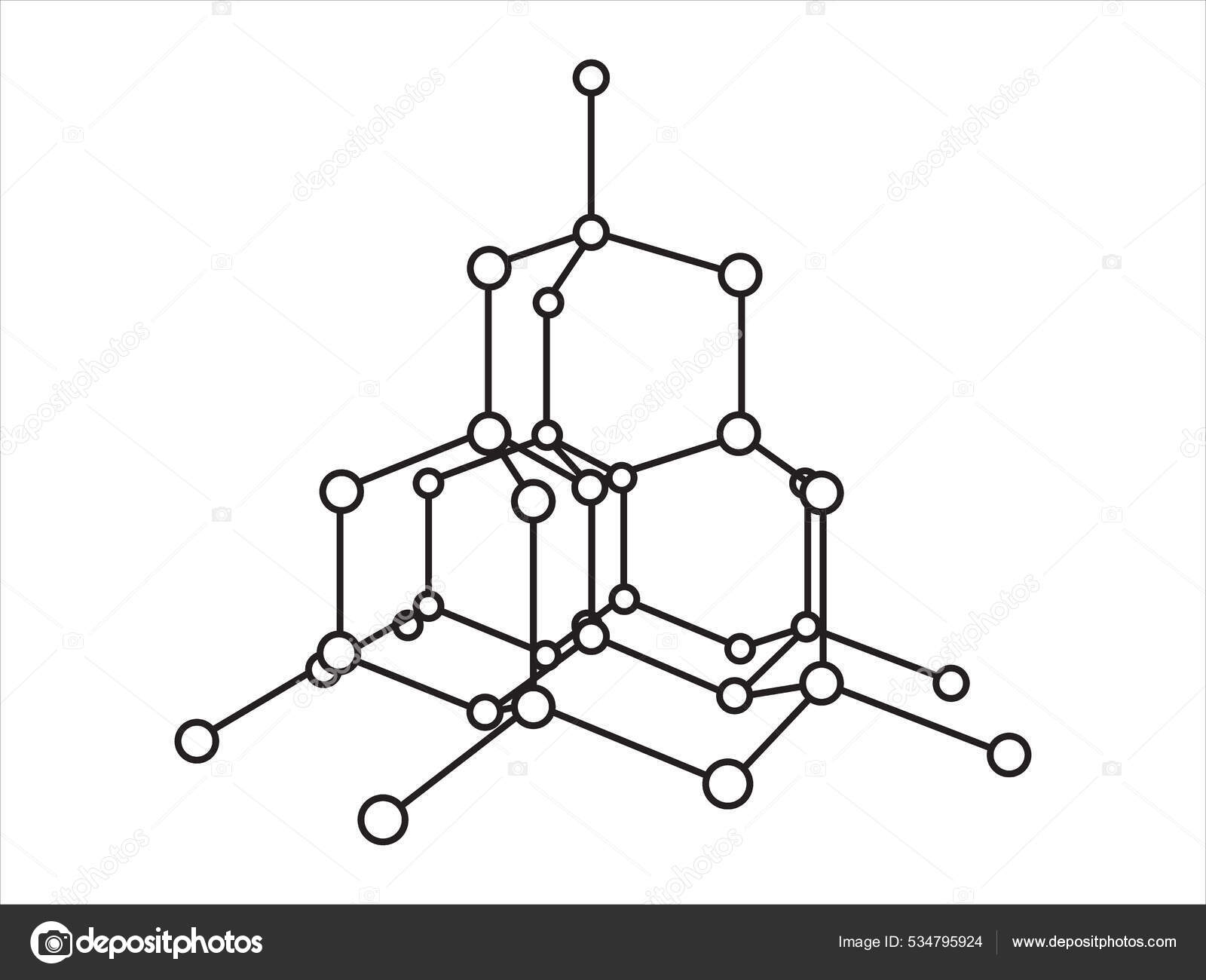 Volumetric Crystal Lattice Diamond Position Atoms Crystal Vector ...