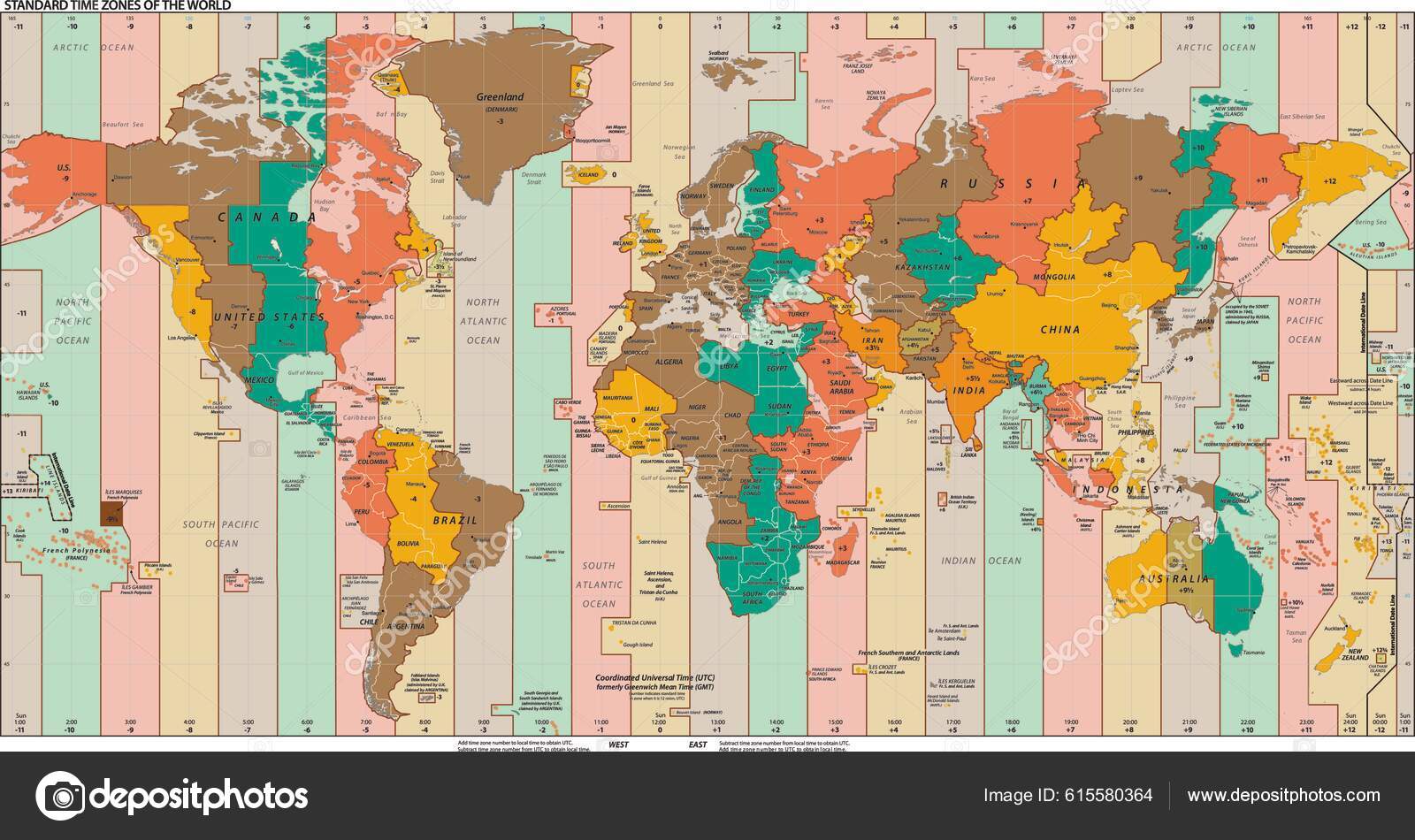 Zona Horaria Estándar Del Mundo Vector de stock #615580364 de ©zxzxzxzx1978