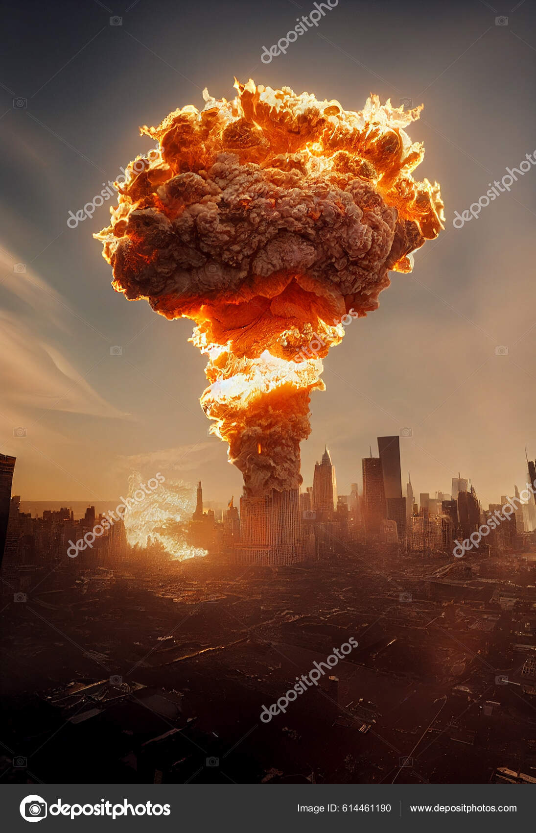 Concept Art Illustration Nuclear Strike Big City — Stock Photo ...