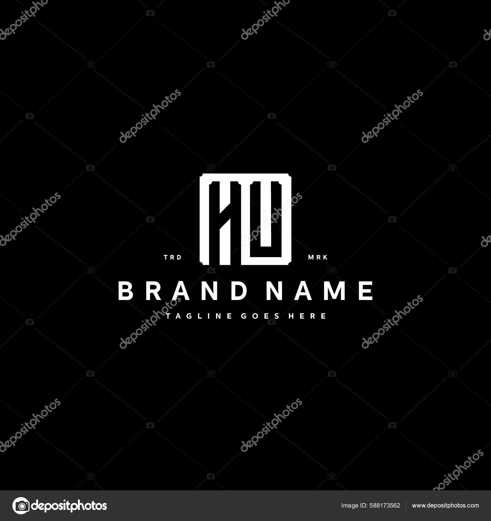 Monogram Logo Initials Square Rectangular Shape Isolated Black Background Initials Stock Vector ...