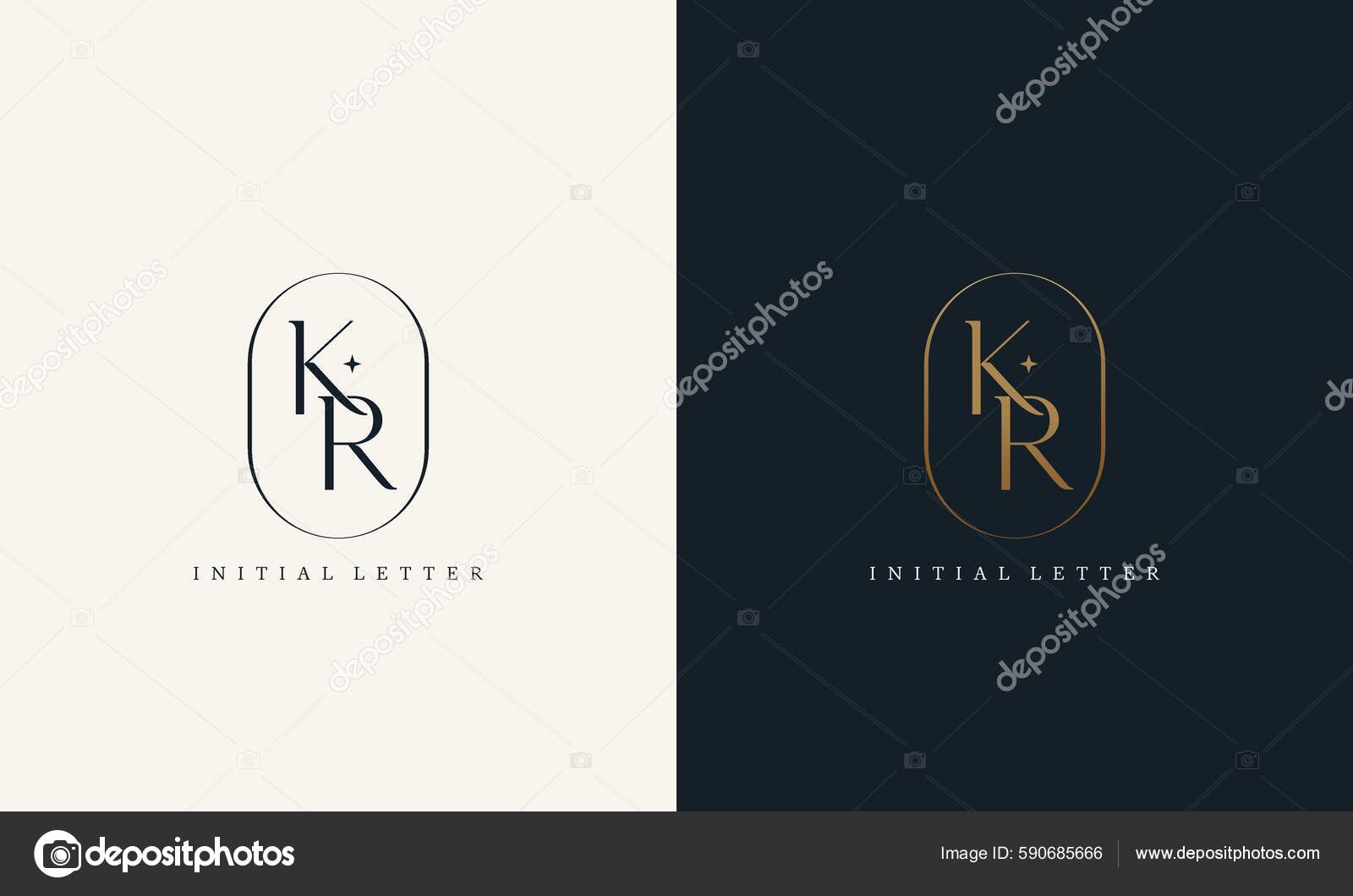 Premium Logo Monogram Gold Circle Frame Luxury Initials Design Minimal Stock Vector by ©Ireiru ...
