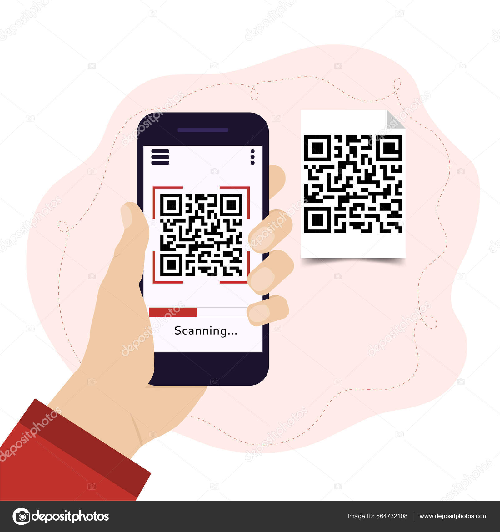 Scan Code Your Mobile Phone Electronic Digital Technologies Barcode ...
