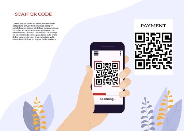 Scan Code Your Mobile Phone Electronic Digital Technologies Barcode Vector Stock Vector By
