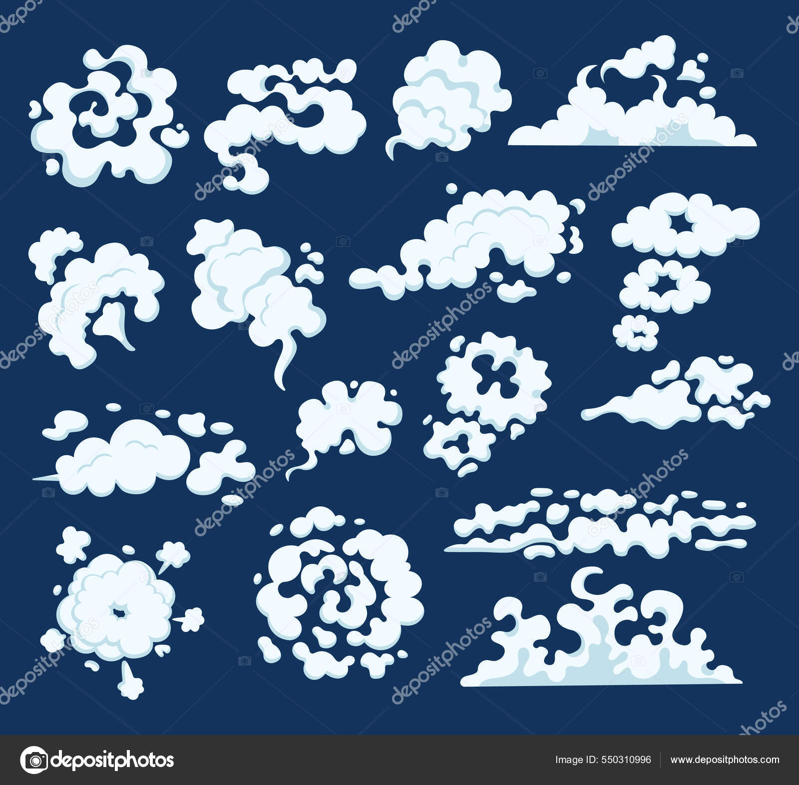 Comic Smoke Cloud Templates Smoking Cartoon Steam Clouds Smoke ...