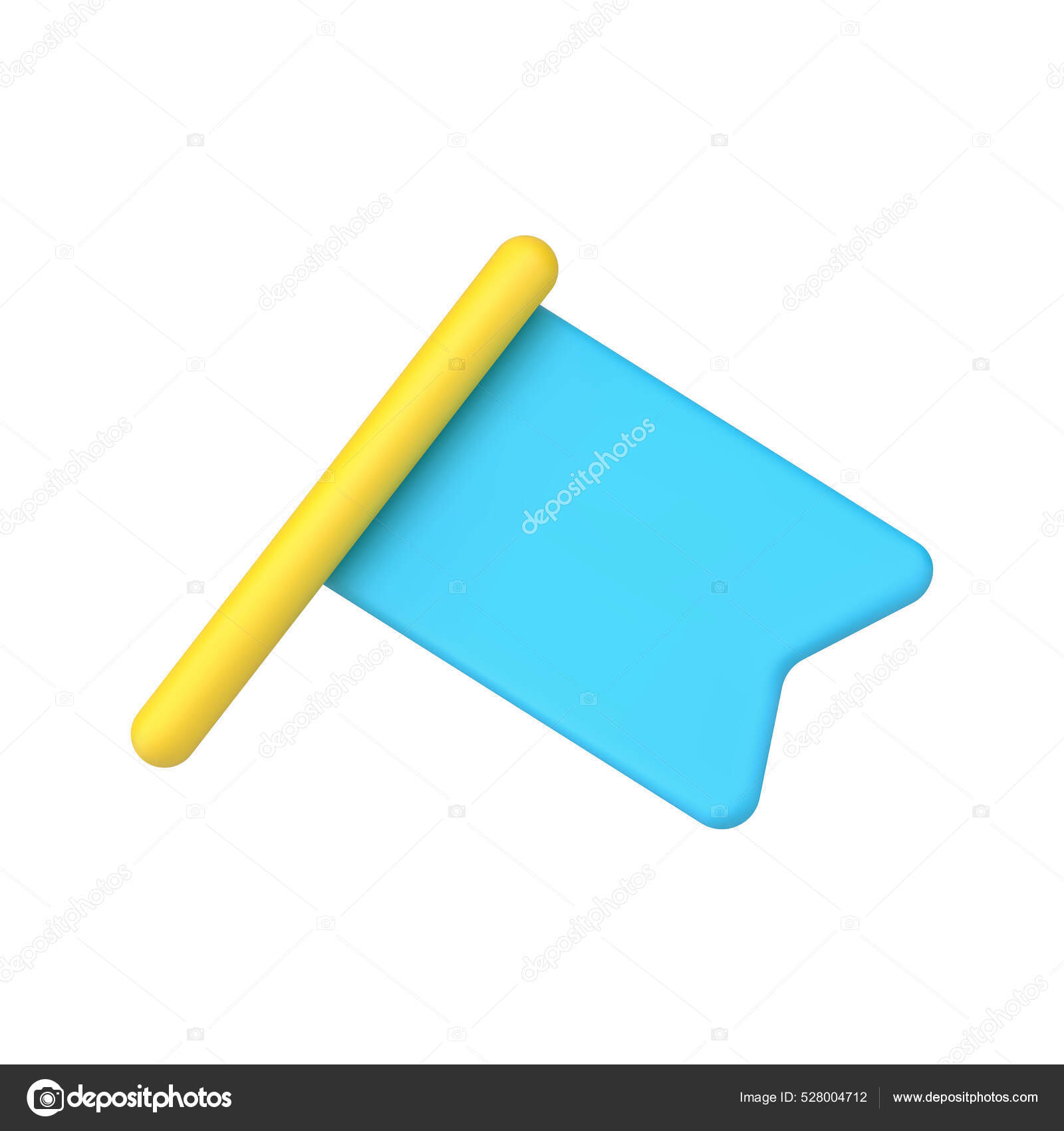 Blue flag as pushpin symbol 3d icon vector illustration Stock Vector ...