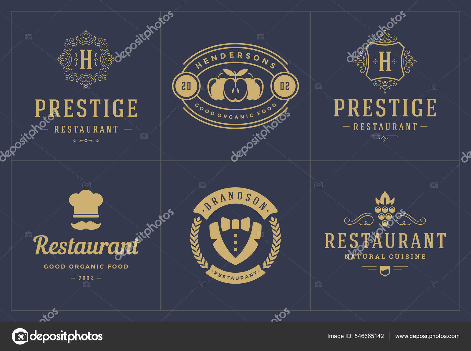 Logos restaurant modèles set illustration vectorielle bon pour les ...