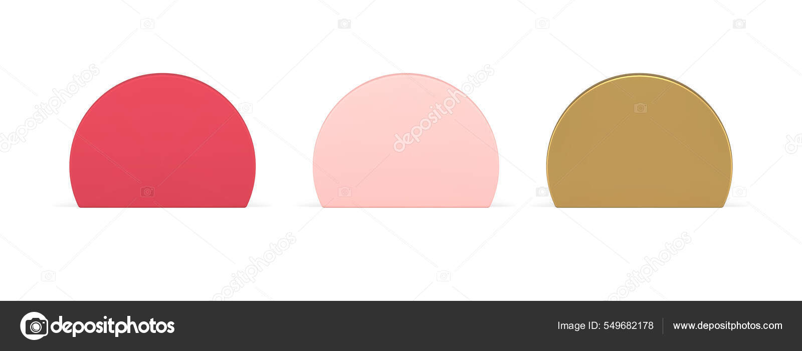 Set vertical realista semicírculo vertical base de la pared base ...