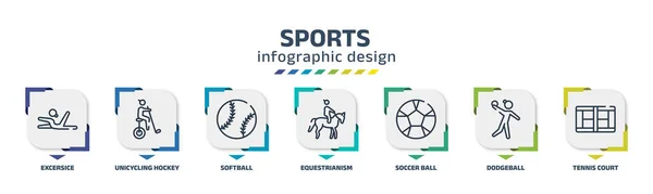 sports infographic design template with excersice, unicycling hockey ...
