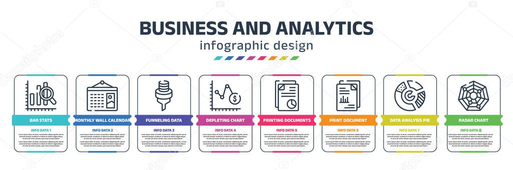 business and analytics infographic design template with bar stats ...