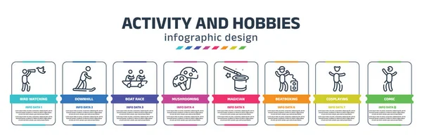activity and hobbies infographic design template with bird watching ...